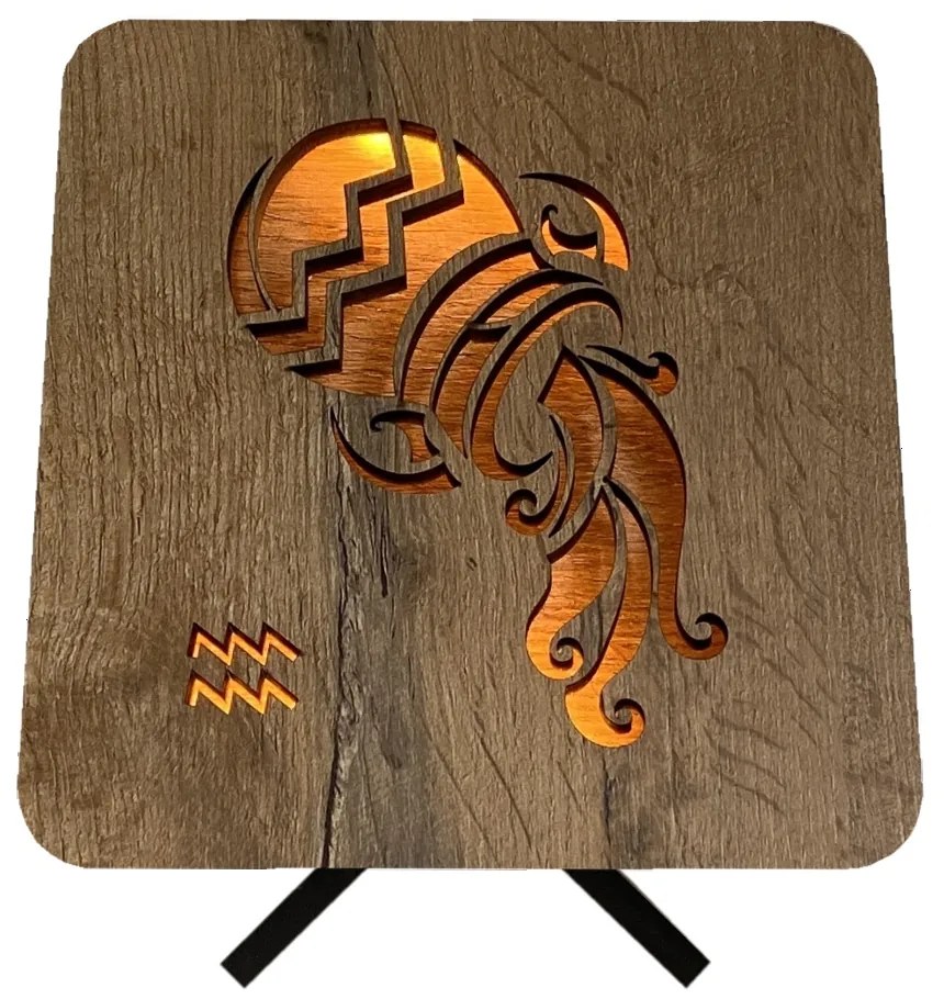 Li-Go Znamení "Vodnář" lampa 19x19cm provedení povrchu: dub světlý