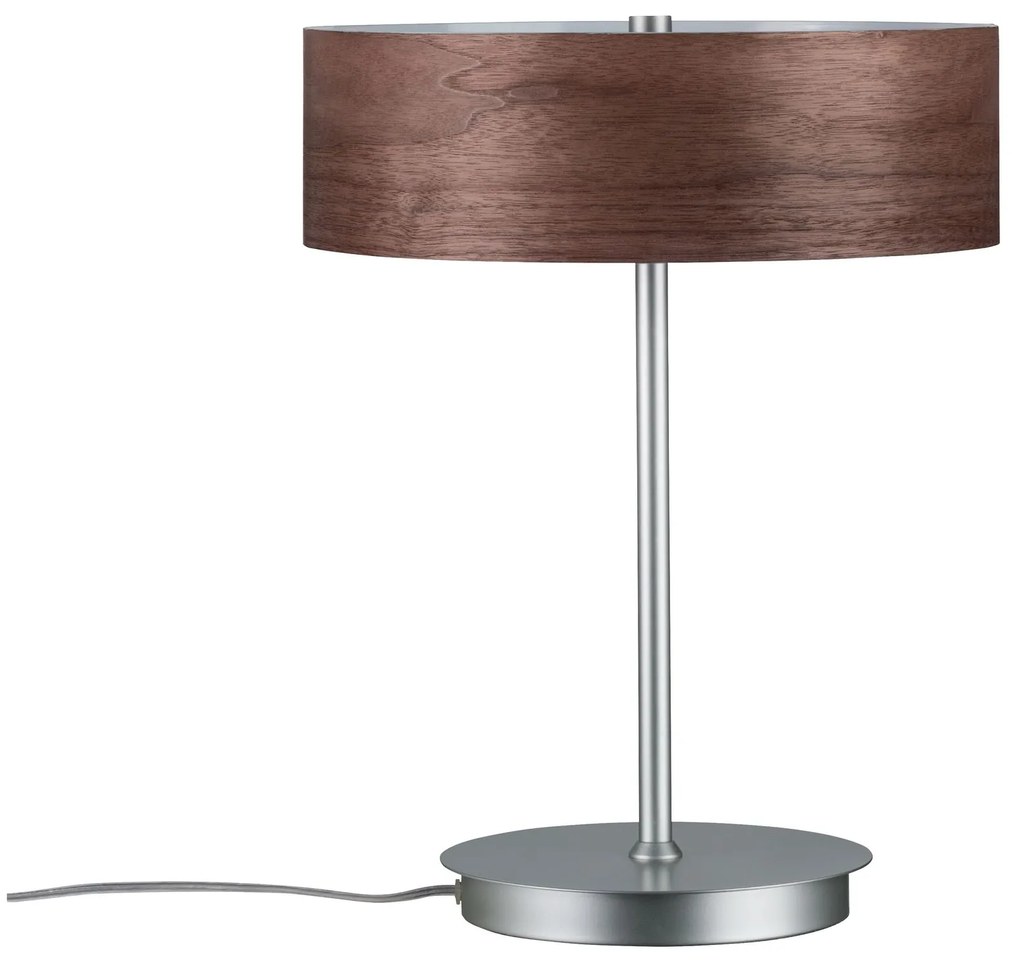Paulmann 79684 Neordic Liska, stolní lampa z tmavého dřeva a matného chromu, 2x20W LED E27, výška 40cm
