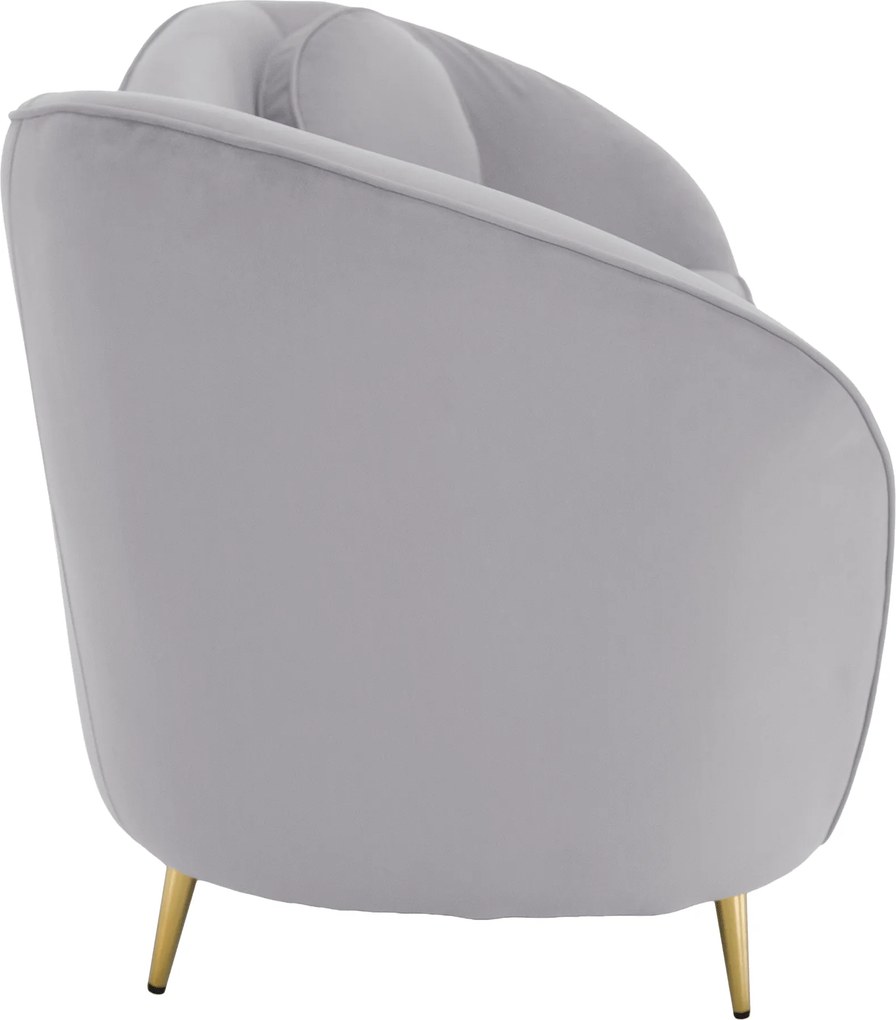 Designový 2-sed, šedá Velvet látka/gold chrom zlatá, EZIO TYP 2