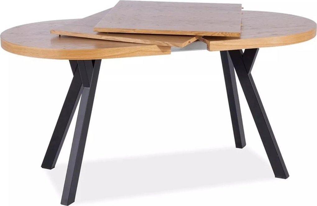 Jídelní rozkládací stůl Domingo 140/272 cm černý/dub přírodní