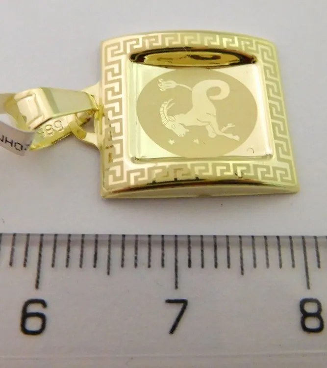 Klenoty Budín Gravírovaný zlatý přívěsek ze žlutého zlata - znamení KOZOROH 585/0,95gr 1322048