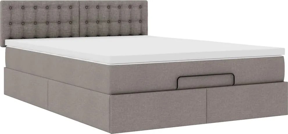 Osmanský postel s matrací taupe 140x200 cm textil 3311633