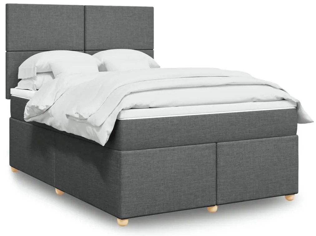 Box spring postel s matrací tmavě šedá 140x200 cm textil 3291297