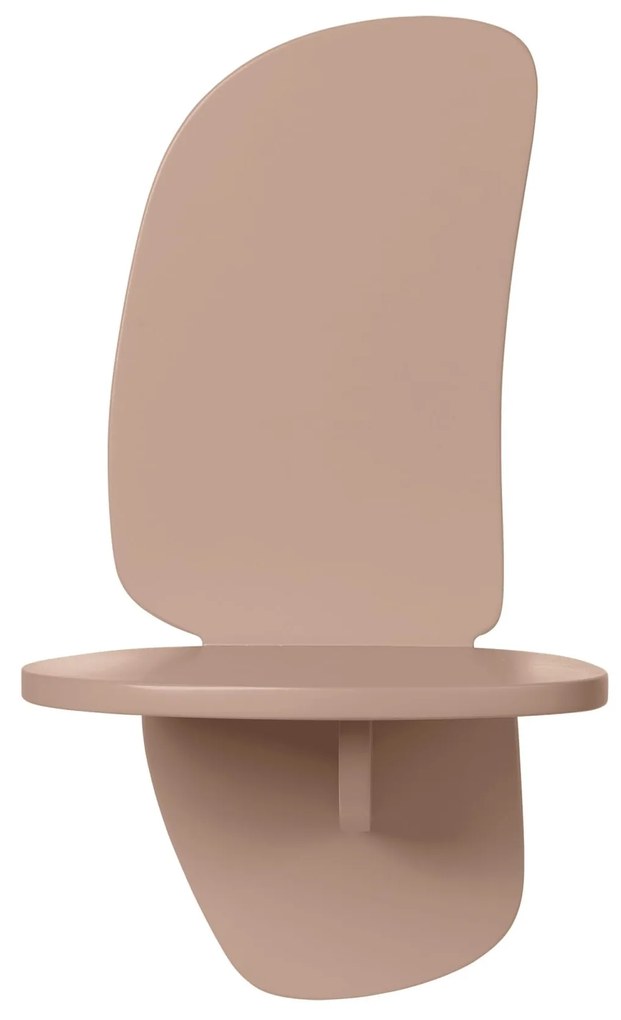 Ferm Living Nástěnná police Pilu Rose Large, růžová barva, dřevo