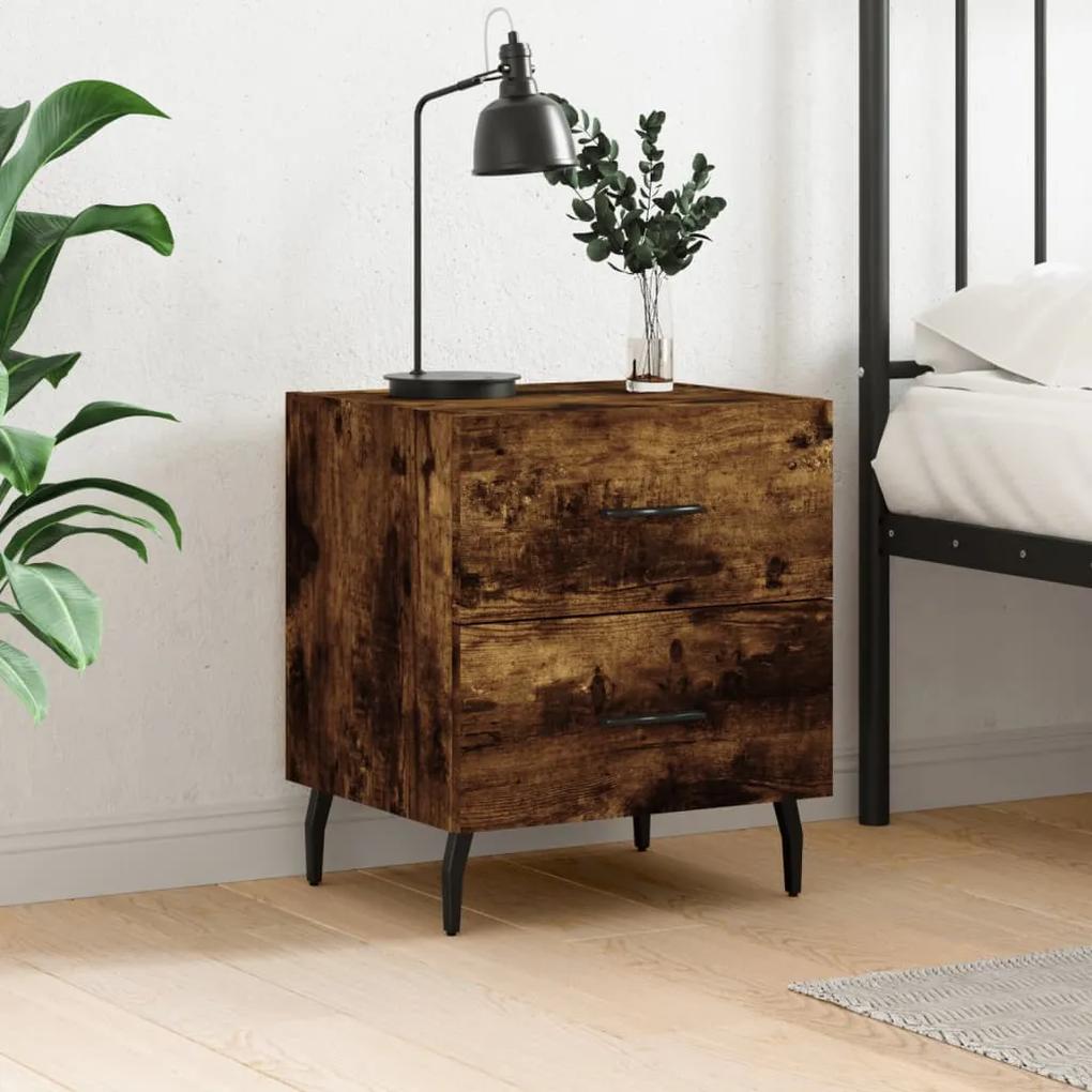 Noční stolek kouřový dub 40 x 35 x 47,5 cm kompozitní dřevo - Default Title