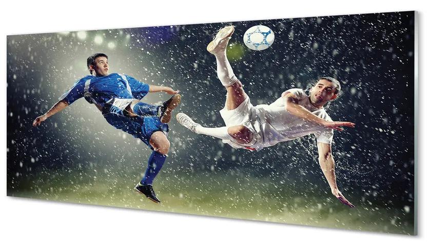 akrylový obraz Déšť míč lidé 120x60 cm