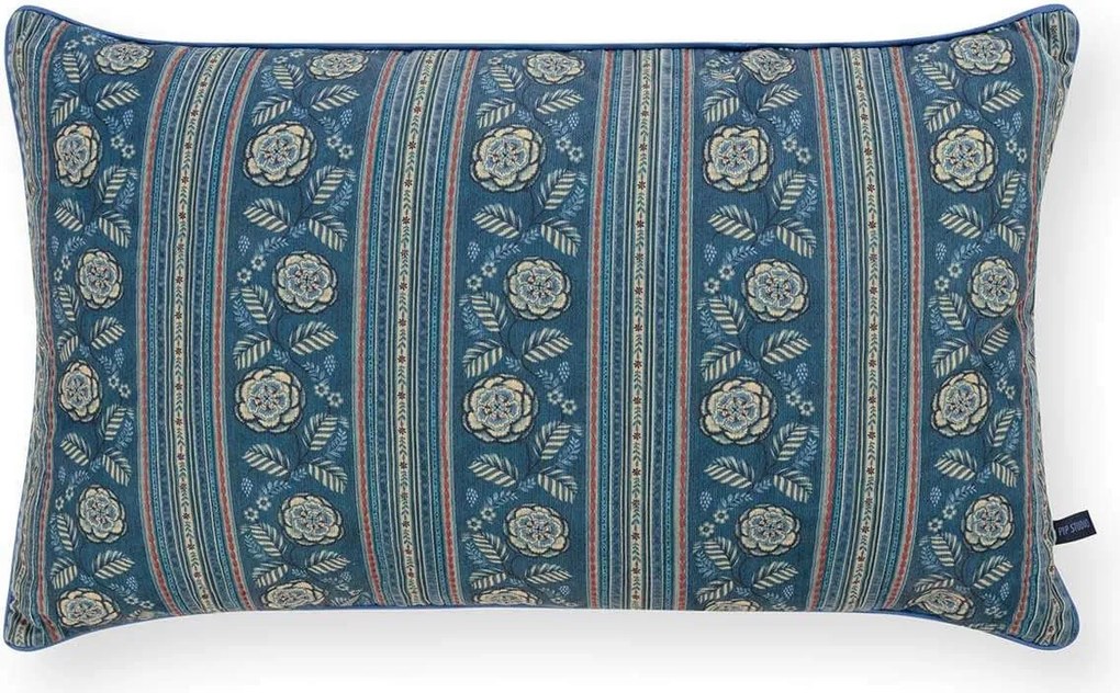 Pip Studio dekorační polštář Rosa Rani 65 x 39 cm - modrý (Stylový dekorační polštář s květy)