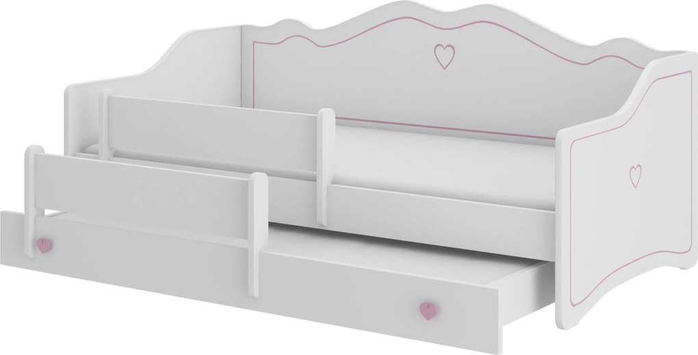ADRK Furniture Dvojitá postel s matracemi EMKA II Pink 160x80 CH-Emk-EMMA2-SZ-1680-ROZ-E077