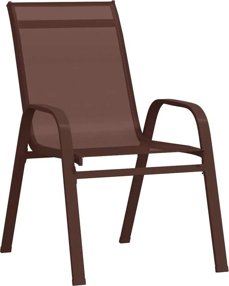 vidaXL Stohovatelné zahradní židle 4 ks textilenová tkanina [318781] Barva: Černá
