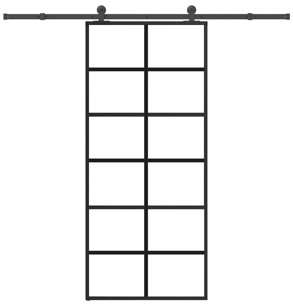 Posuvné dveře s kováním 90x205 cm ESG sklo a hliník 3332843