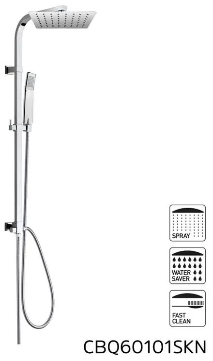 Mereo, Sprchová souprava Quatro, nerezová hlavová sprcha a jednopolohová ruční sprcha, CBQ60101SKN