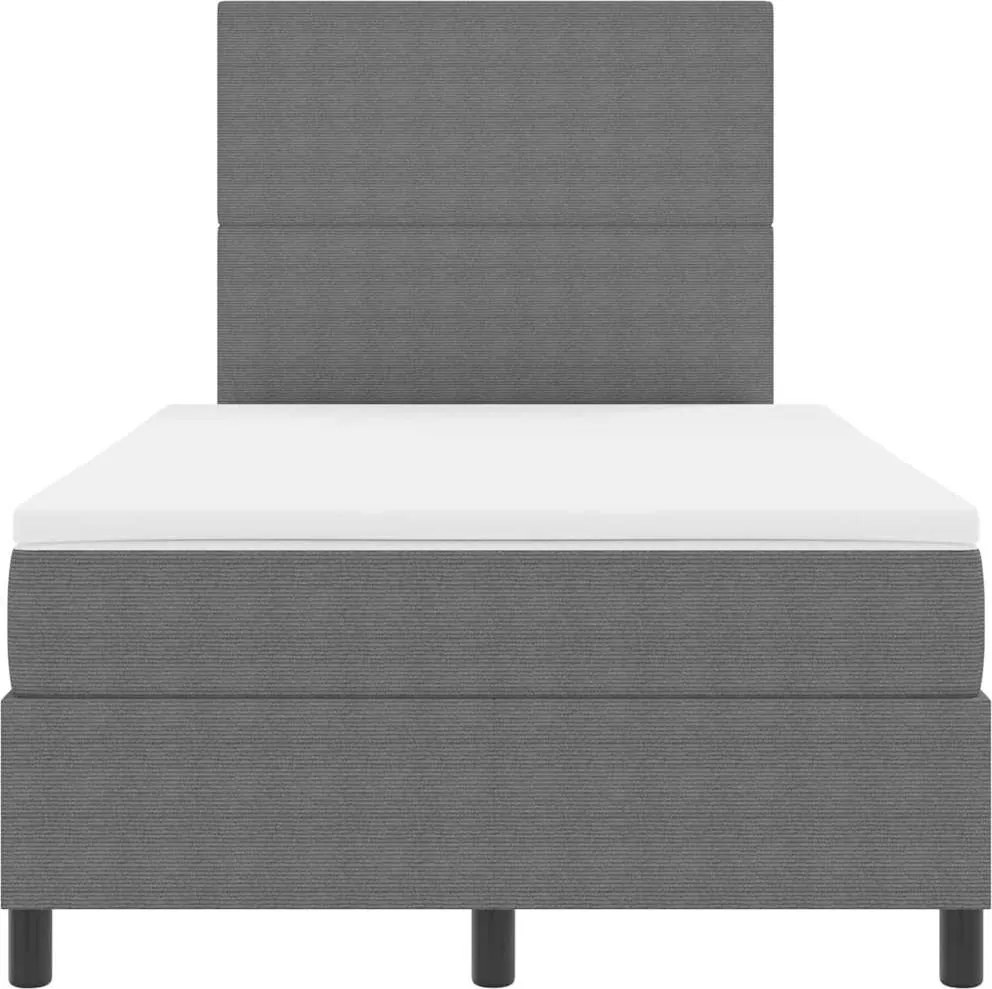 Postel s boxspringem s čelo Světle šedá a bílá 120 x 190 cm 3337547