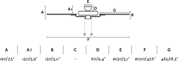 FARO YAKARTA 33711 47,6“ starožitná mosaz/tmavý dub/bělený dub Reverzní stropní ventilátor
