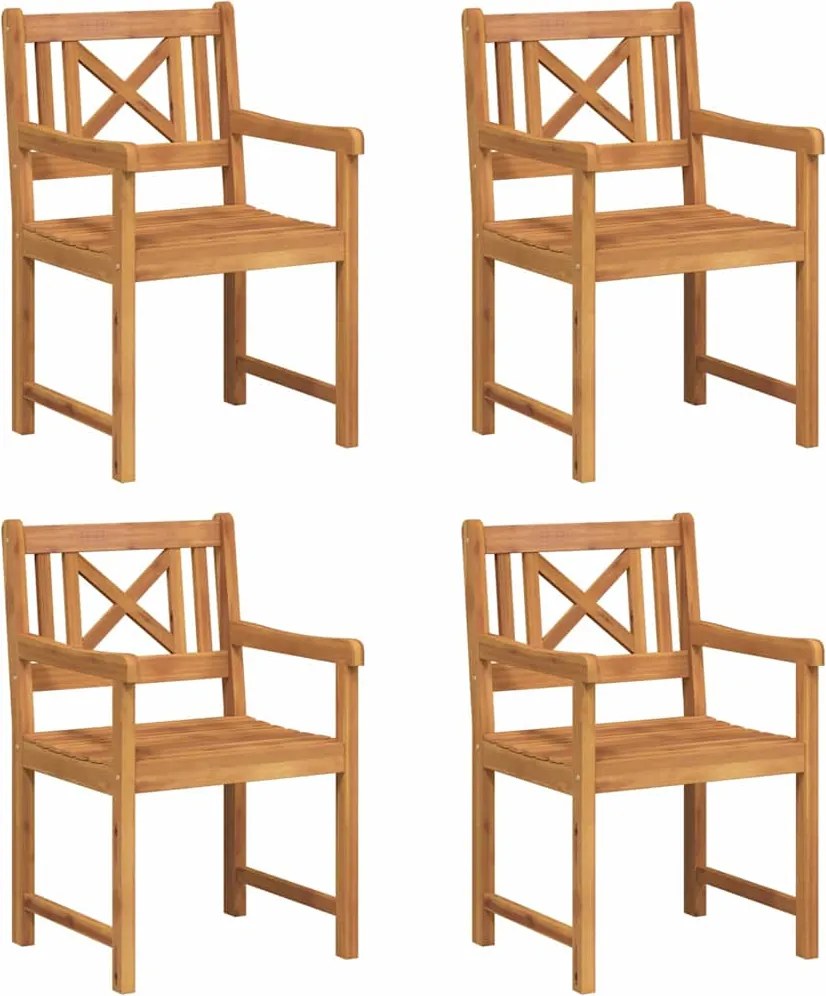Zahradní křesla 4 ks Přírodní Masivní akátové dřevo 3324846