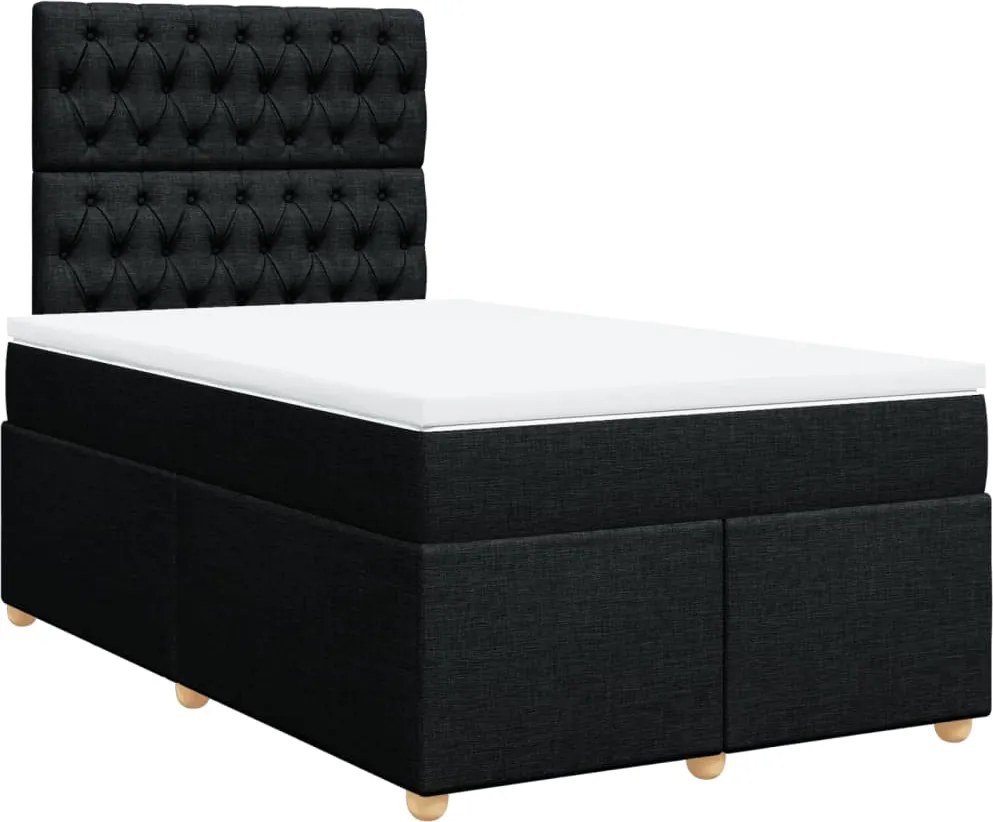 Box spring postel s matrací černá 120x190 cm textil 3293528