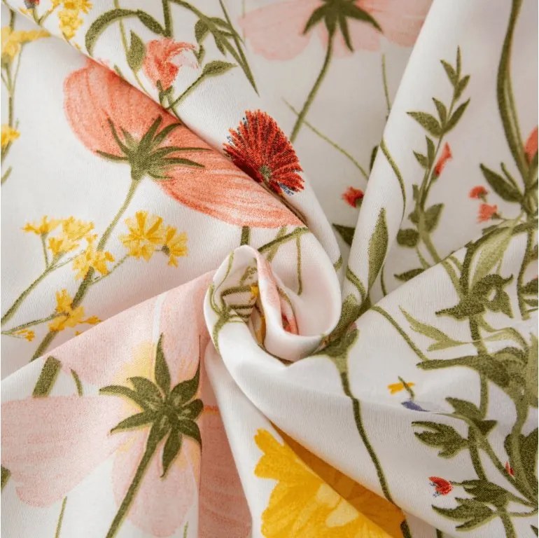 Prostěradlo z mikrovlákna WILDFLOWERS barevné 180x200 cm