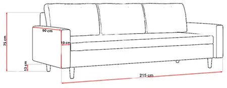 Velká rozkládací pohovka ETNA MODEL 2 Šedá