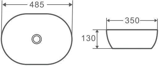 Hydroland Keramické umyvadlo na desku Roma 48,5x35 cm, bílé