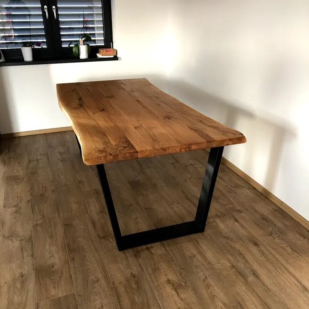 KULHÁNEK Designový jídelní stůl 200x100 cm Velikost desky: 150x80 cm, Odstín podnože: bílá - RAL 9010