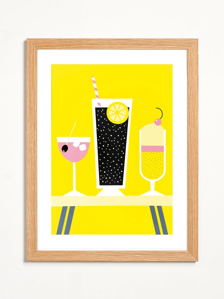 Tereza Marianová | Drinky od maminky Rám: Dubový, Velikost: 60 x 40 cm