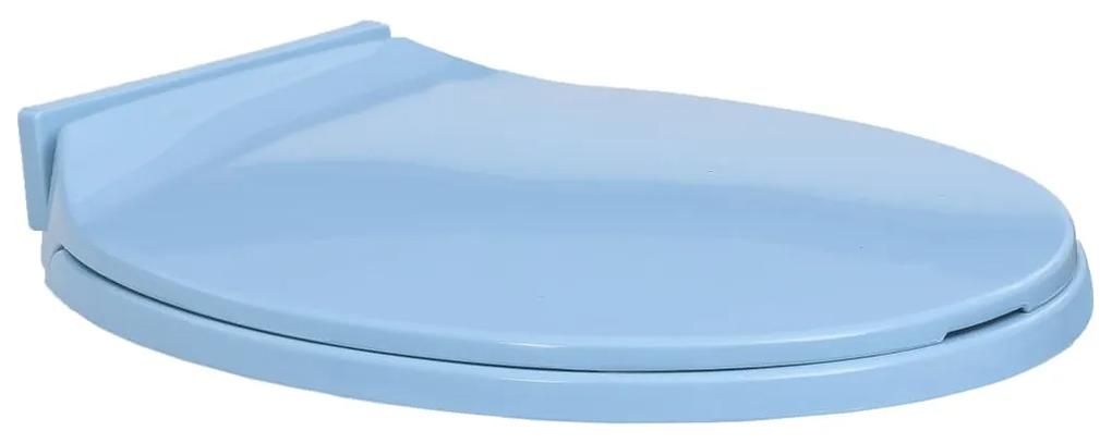 145822 vidaXL WC sedátko s pomalým sklápěním modré oválné