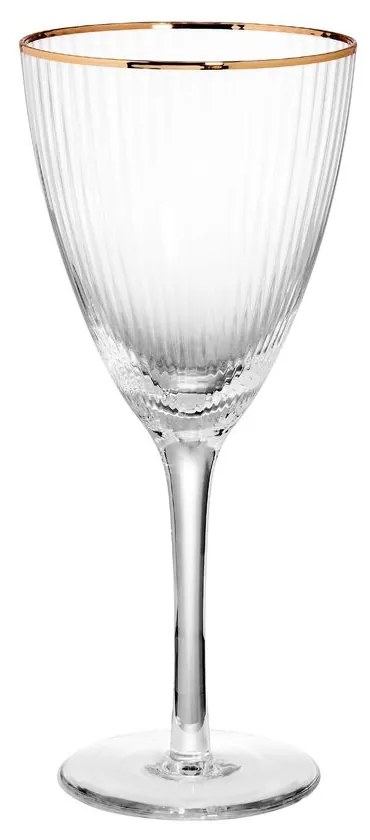 GOLDEN TWENTIES Sada sklenic na víno se zlatým okrajem 280 ml 4 ks