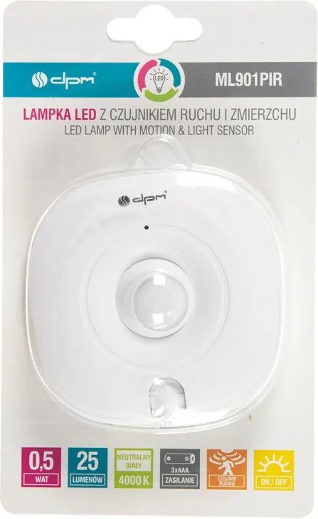 LED orientační svítidlo DPM ML901PIR se senzorem pohybu a soumrakovým čidlem