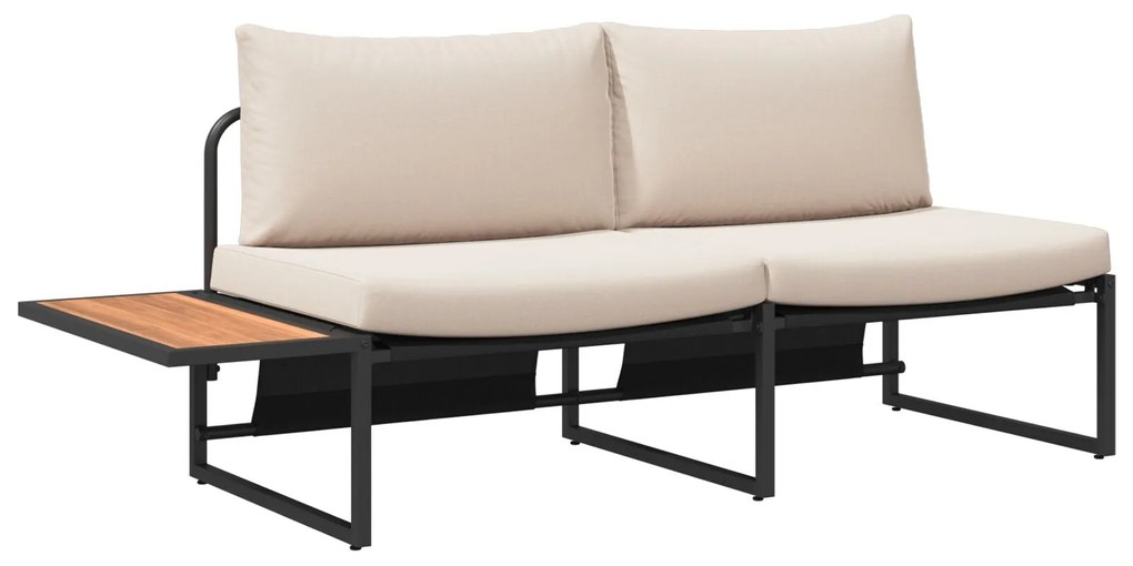 Zahradní sofa s polštářem Hnědá 200.5 x 70 x 85.5cm kov