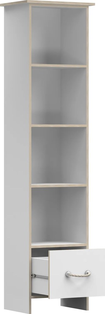 IDZ Knihovna KOSMO 01, 50 cm Bílá/Dub Sonoma