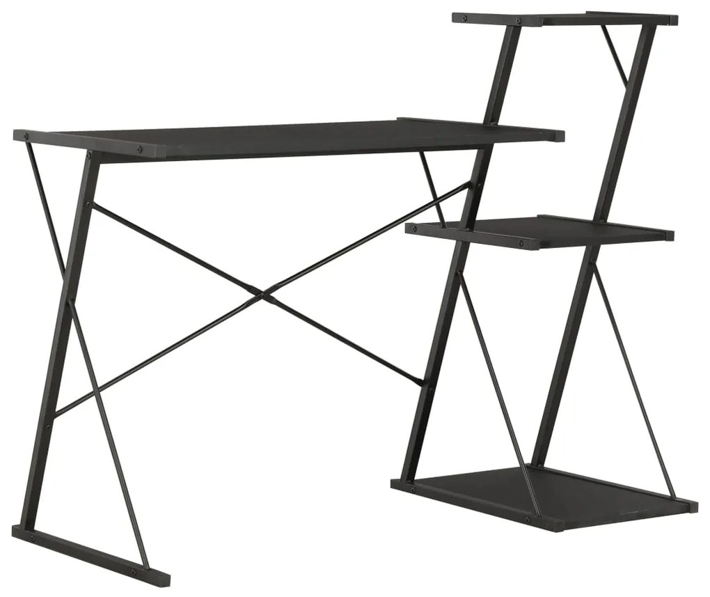 Psací stůl s poličkou černý 116 x 50 x 93 cm 20288