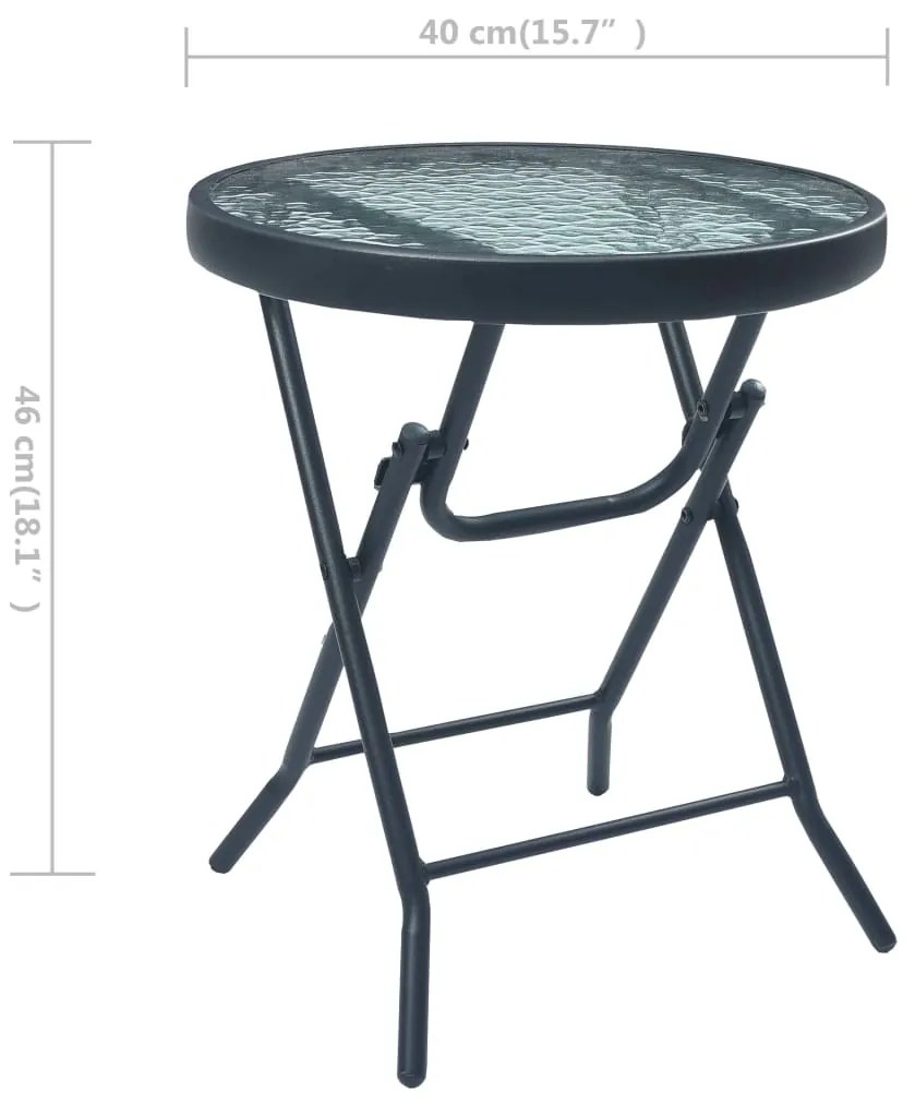 vidaXL 3dílný bistro set černý ocel