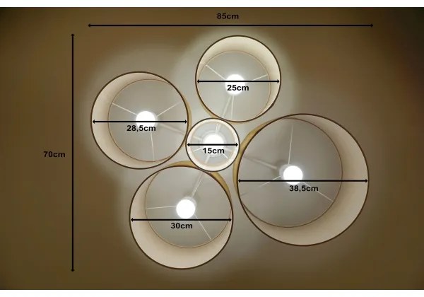 Duolla - Stropní svítidlo ROLLER PENTO 5xE27/60W/230V béžová