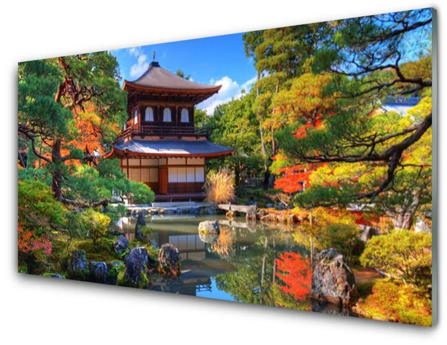 Obraz na skle Zahrada Japonsko Krajina 120x60 cm
