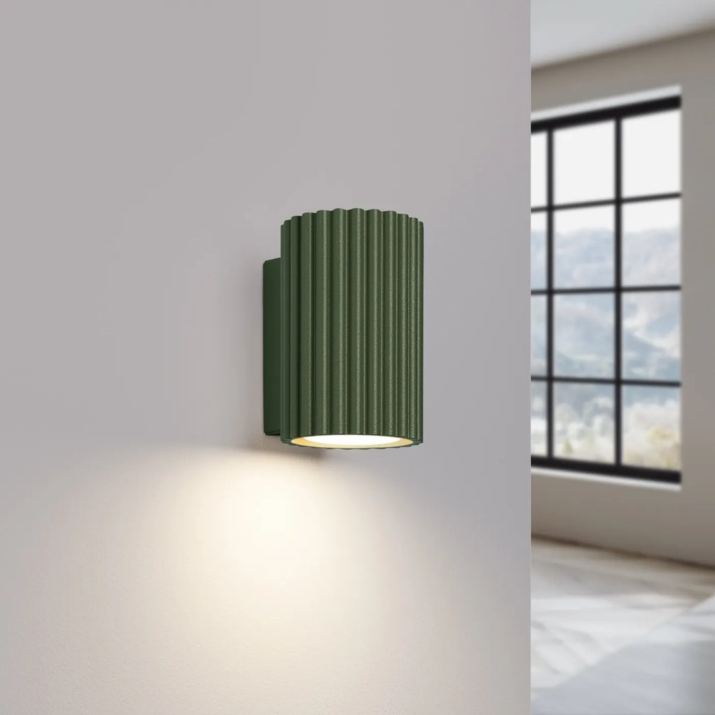 Sollux Lighting Nástěnné svítidlo KARBON 10 olivově zelené