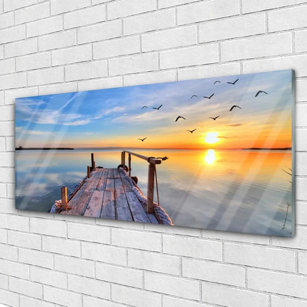 akrylový obraz Moře Most Architektura 125x50 cm