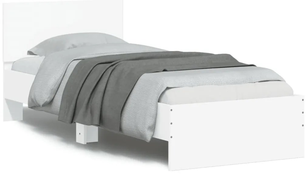 vidaXL Rám postele s čelem a LED osvětlením 75 x 190 cm [838842] Barva: šedá sonoma