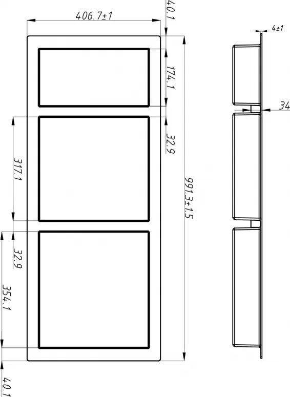 Mexen X-Wall-S, SMC polička na zapuštění do zdi s přírubou 99,1 x 40,7 cm, bílá, 1901994109