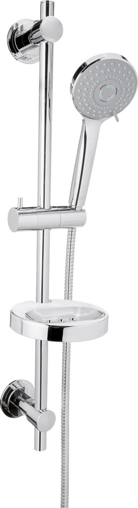 Invena Milos, sprchový sloup na přísavky 70cm, 3-funkční sprchová hlavice, chromová, INV-AU-21-P01-L