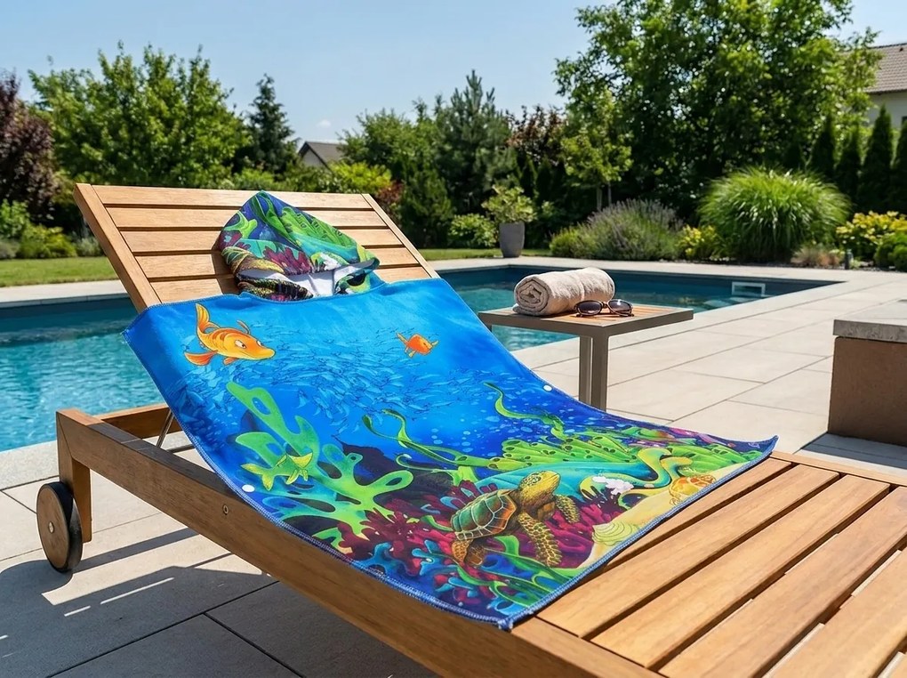 Dětské pončo LAGOON TREASURE barevné Rozměr: 60 x 120 cm