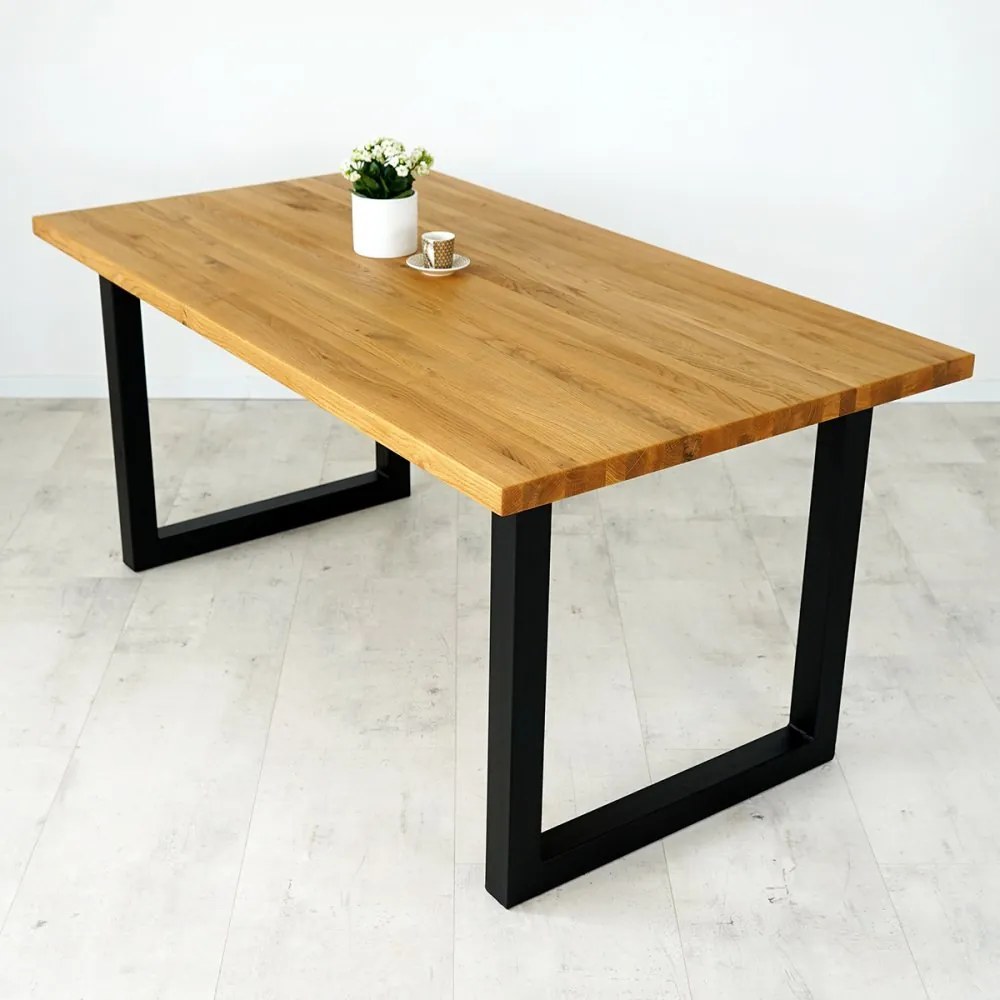 Jídelní stůl s masivní dubovou deskou Verano 1500 x 900 mm