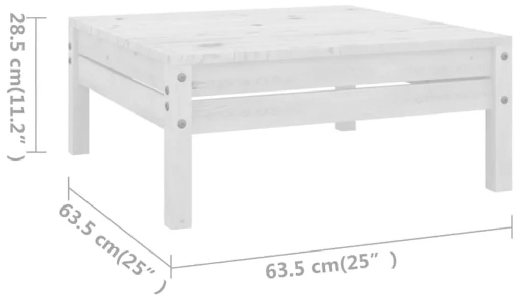 vidaXL Marketos 3dílná zahradní sedací souprava bílá masivní borovice