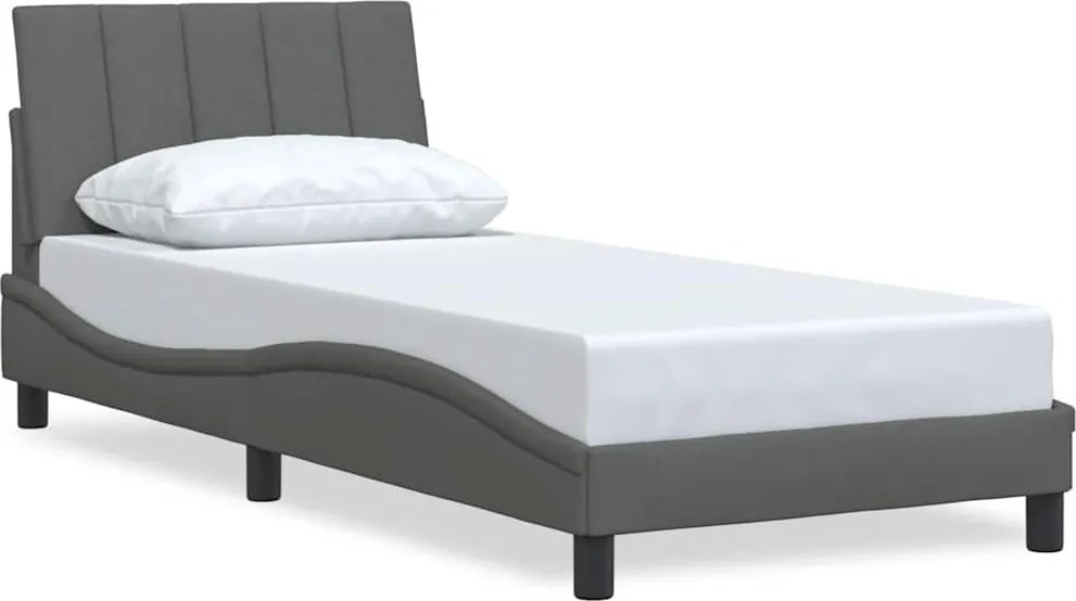 Rám postele bez matrace Hanko tmavě šedá 80 x 200 cm textil 3310350