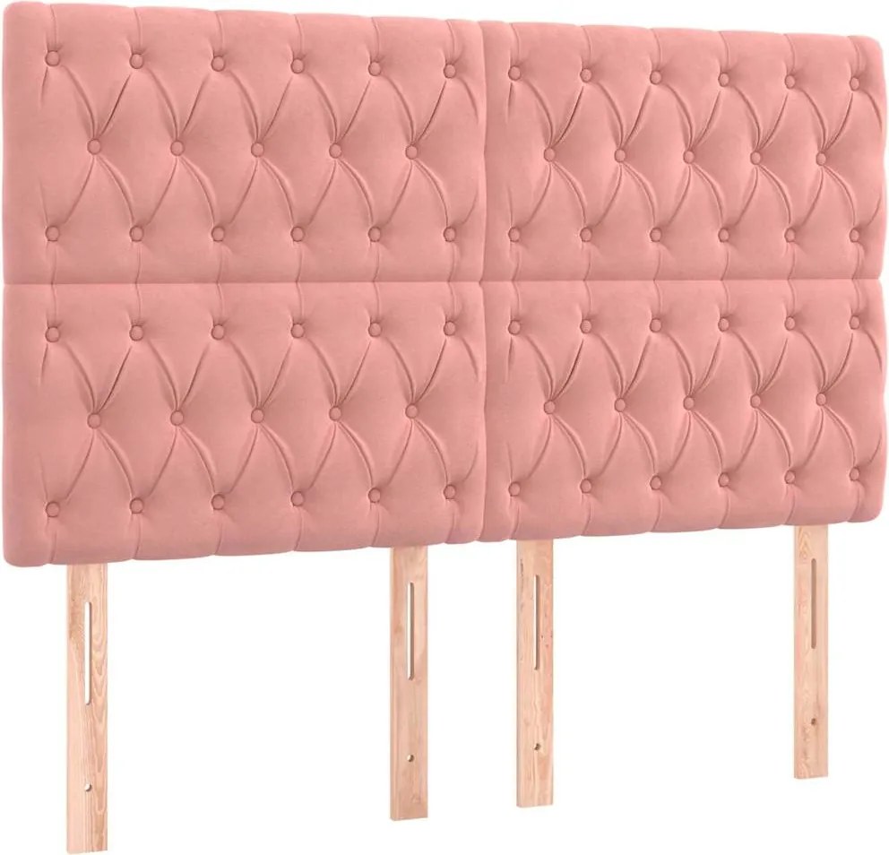 Box spring postel s matrací růžová 140x190 cm samet 3129392