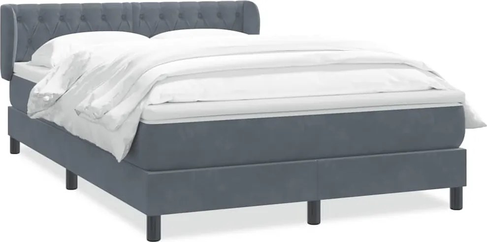 Box spring postel s matrací tmavě šedá 160x210 cm samet 3317782