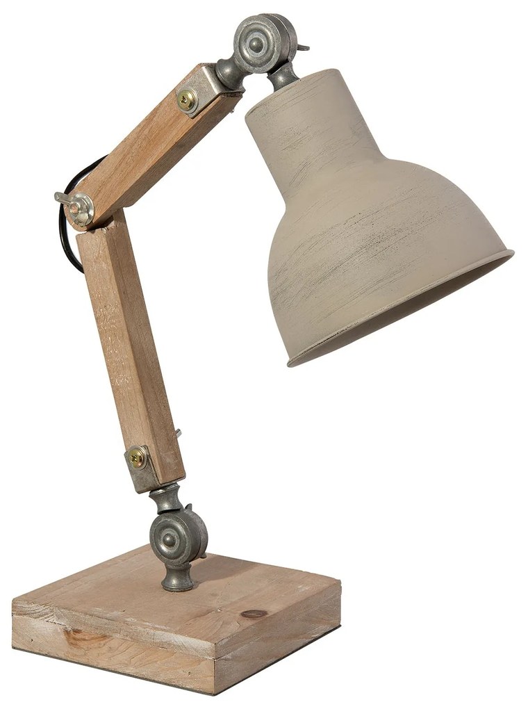 Dřevěná stolní lampa Elayne – 15*15*47 cm E27/max 1*60W