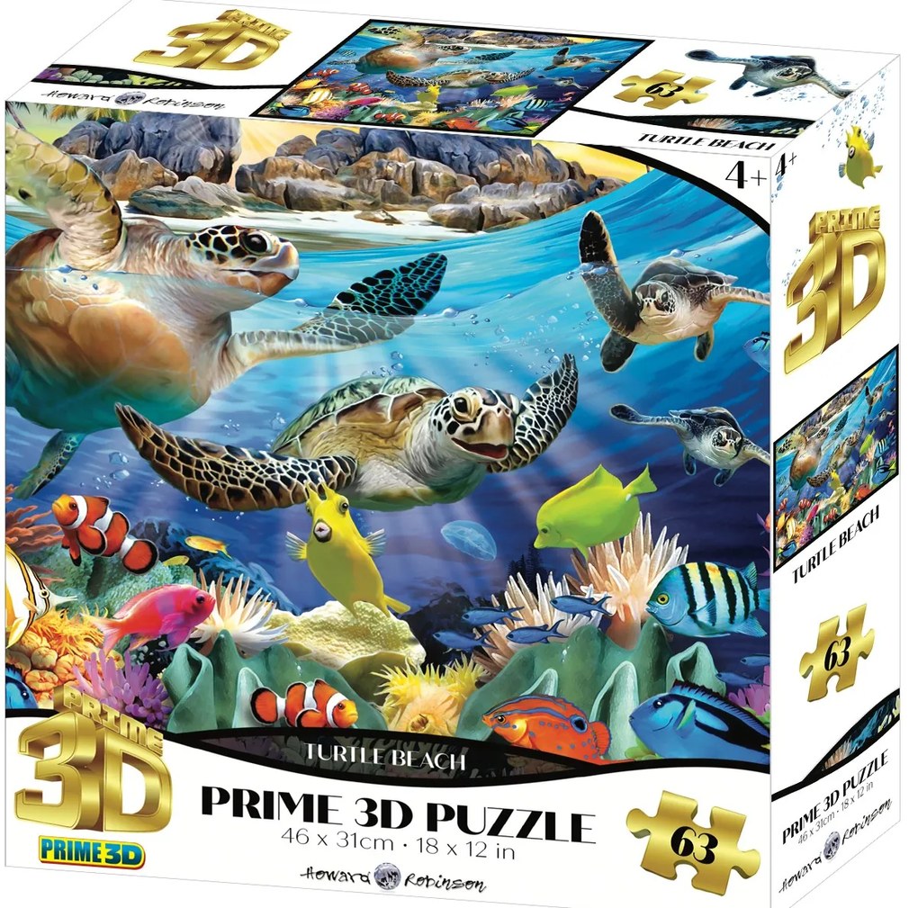 PRIME 3D PUZZLE - Želva 63 dílků