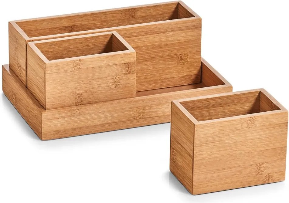 Boxy pro uskladnění, organizéry, 100% bambus - 4 ks, ZELLER