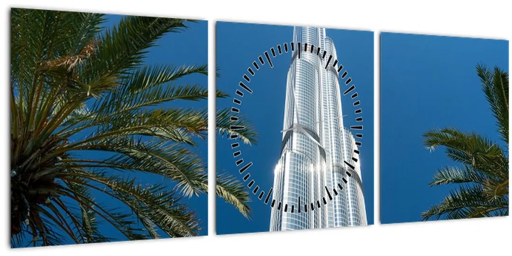 Obraz - Burj Khalifa (s hodinami) (90x30 cm)