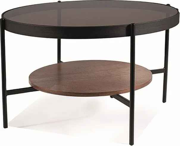 Konferenční stolek Prima B 74 cm ořech/černý