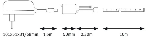Paulmann 78980 - LED RGB/28W Stmívatelný pásek SIMPLED 10m 230V + DO